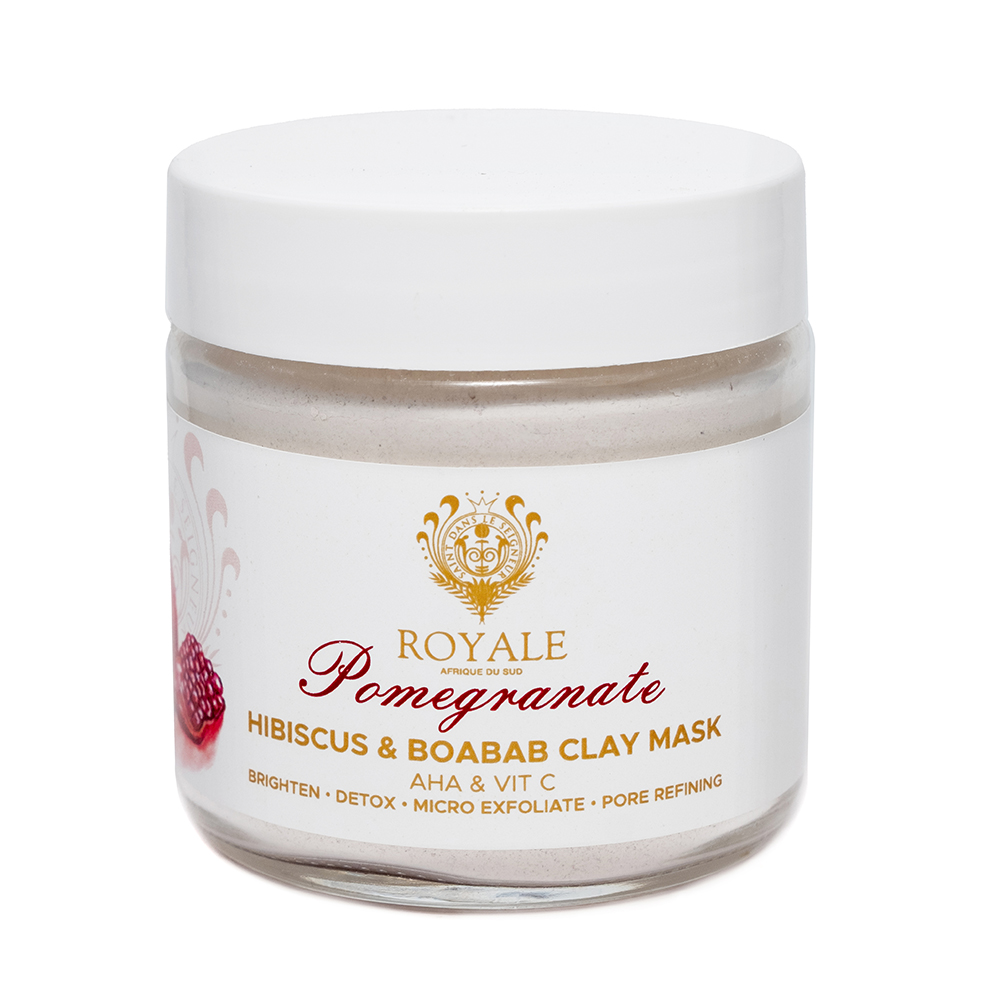 ROYALE Pomegranate Clay Mask with Hibiscus & Baobab powders 100ml - The ...